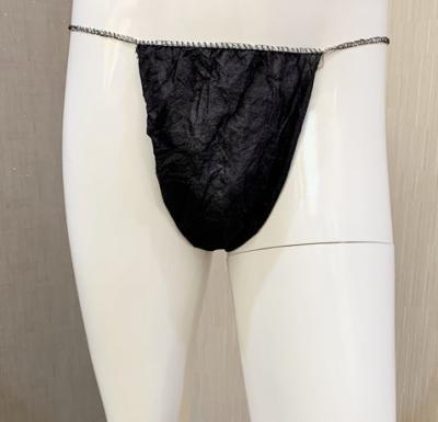 China 28gsm Man Black Disposable T Back Nonwoven PP Underwear With Elastic for sale