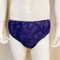 China 28gsm Dark Blue Disposable Triangle Shape PP Nonwoven Underwear With Elastic for sale