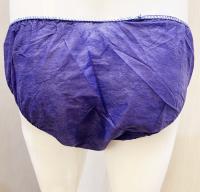 China 28gsm Dark Blue Disposable Triangle Shape PP Nonwoven Underwear With Elastic for sale