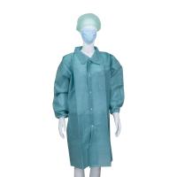 China Adult Size Disposable Non Woven/SMS/Tyvek Lab Coats With Snaps Closure for sale