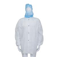 China Adult Size Disposable Non Woven/SMS/Tyvek Lab Coats With Snaps Closure for sale