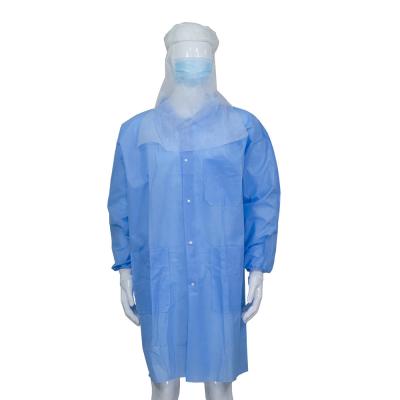 China 5pcs/Bag Dustproof Disposable Lab Coats With Shirt / Korean / Knitted Collar Style for sale