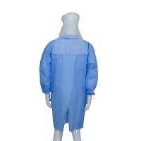 China Unisex Blue Nonwoven Lab Coat Shirt / Korean / Knitted Collar Style for sale