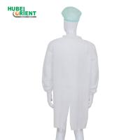 China Blue / White PP / SMS / Microporous / Tyvek Disposable Lab Coat With Snaps Closure for sale