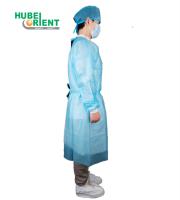 China White/Yellow/Blue/Green Anti Dust PP Nonwoven Disposable Isolation Gown With Knitted Cuffs for sale