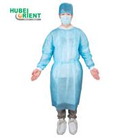 China White/Yellow/Blue/Green Anti Dust PP Nonwoven Disposable Isolation Gown With Knitted Cuffs for sale