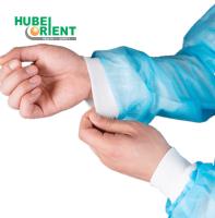 China White/Yellow/Blue/Green Anti Dust PP Nonwoven Disposable Isolation Gown With Knitted Cuffs for sale