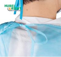China White/Yellow/Blue/Green Anti Dust PP Nonwoven Disposable Isolation Gown With Knitted Cuffs for sale