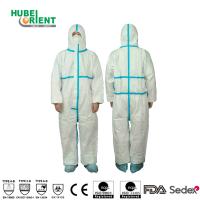 China Category 3 Type 4B/5B/6B seam tape Disposable Hooded microporous Chemical Protective Coverall for sale