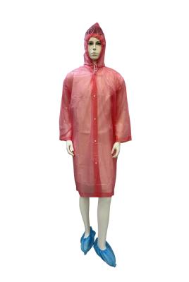 China Blue/Purple/Yellow/Red Disposable EVA Raincoat With Hood For Adult/Children for sale