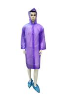 China Blue/Purple/Yellow/Red Disposable EVA Raincoat With Hood For Adult/Children for sale