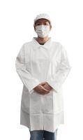 China Snaps Closure Disposable MP Lab Coat With Pockets For Factory/Food Processing/General Industry for sale