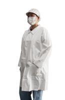 China Snaps Closure Disposable MP Lab Coat With Pockets For Factory/Food Processing/General Industry for sale