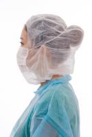 China Disposable Use Soft Non-Woven Polypropylene Astronaut Cap With Face Mask for sale