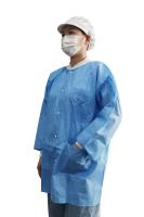China Breathable Disposable SMS Lab Coat With Pocket For workshop/factory/food processing for sale