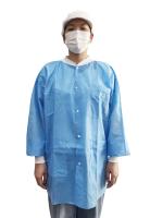 China Breathable Disposable SMS Lab Coat With Pocket For workshop/factory/food processing for sale