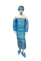 China Oil-Resistance Disposable PP+PE Gown With Elastic Cuffs For food industry for sale