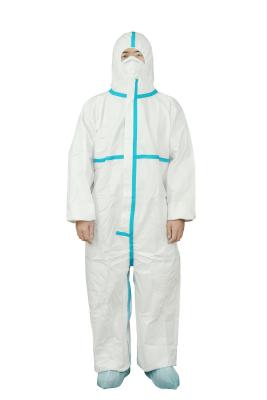 China EN14126 EU Standard Type 4B/5B/6B Disposable PPE Protective Microporous Film Coverall for sale