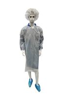 China Handmade Disposable Waterproof Polythene Work Gown With Long Sleeves for sale