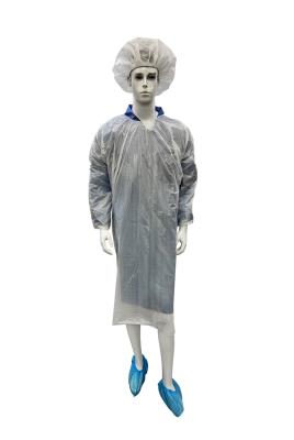 China Handmade Disposable Waterproof Polythene Work Gown With Long Sleeves for sale