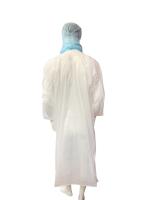 China Machine Made Waterproof Long Sleeves Disposable PE Work Gown With Roll Packaging for sale