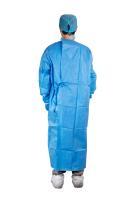 China AAMI PB70:2012 Level-3 Knitted Cuffs Disposable SMS Fabric Surgical Gown for sale