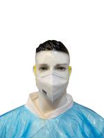 China EN149 FFP2 Vertical Folded Respirator Valve-Free Disposable Protective Mask with Headbands for sale