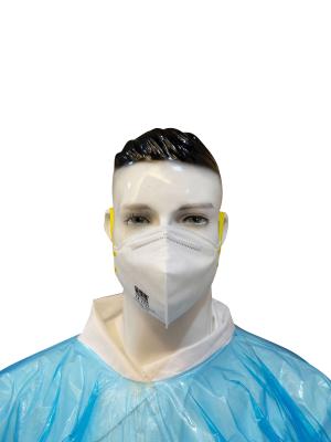 China EN149 FFP2 Vertical Folded Respirator Valve-Free Disposable Protective Mask with Headbands for sale