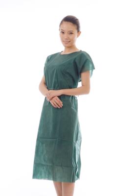 China 45g/m2 Nonwoven Disposable Patient Gown Without Sleeves for sale