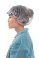 China Food Processing Nonwoven Bouffant Head Cover With Peak for sale