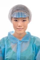 China Food Processing Nonwoven Bouffant Head Cover With Peak for sale