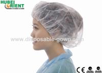 China Dustproof 10gsm Disposable Bouffant Cap With Single Elastic for sale