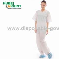 China Breathable 45gsm SMS Medical Disposable Pajamas With Shirt And Trousers For Hospital Use for sale