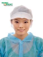 China Single Use Polypropylene Non Woven Bouffant Head Cap With Peak for sale