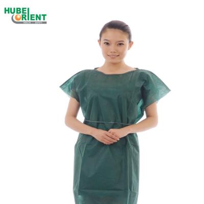 China Bacterial Prevention No Sleeve Nonwoven Disposable Patient Gown for sale
