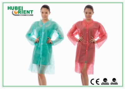 China PP SMS MP Tyvek Disposable Laboratory Coat With Shirt Collar for sale