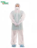 China Disposable 30gsm Polypropylene Nonwoven Hooded Medical Coverall For Hospital for sale