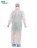 China Disposable 30gsm Polypropylene Nonwoven Hooded Medical Coverall For Hospital for sale