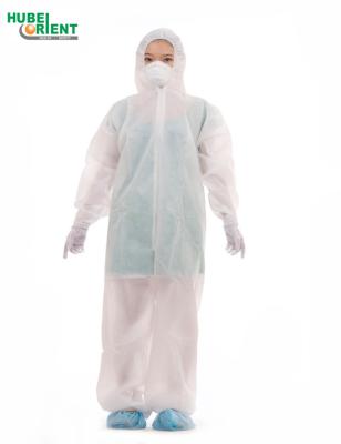 China Disposable 30gsm Polypropylene Nonwoven Hooded Medical Coverall For Hospital for sale