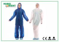 China 45gsm Polypropylene Nonwoven Disposable Chemical Coveralls With Hood for sale