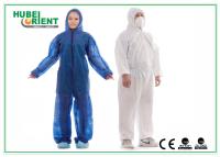 China 45gsm Polypropylene Nonwoven Disposable Chemical Coveralls With Hood for sale