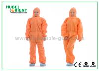 China Hooded Nonwoven Disposable Microporous Coverall With Foot Cover for sale