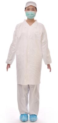 China Medical Protective Disposable Tyvek Lab Coat With Zipper And Elastic Cuffs for factory use for sale