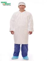 China CE Breathable Tyvek Disposable Lab Coats With Elastic Wrist for sale