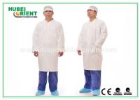 China CE Breathable Tyvek Disposable Lab Coats With Elastic Wrist for sale