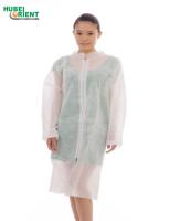 China Long Sleeves Waterproof Disposable 55gsm Nonwoven Lab Coat for sale