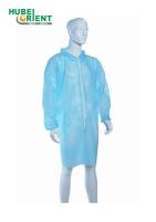 China 55gsm Nonwoven Disposable Lab Coat With Zip Closure for sale