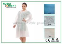China Medical Disposable PP Nonwoven Lab Coat With Snaps for sale