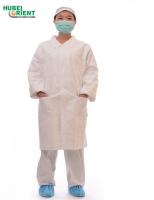 China Breathable Tyvek Disposable Lab Coats With Shirt Collar for sale