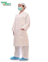 China Breathable Tyvek Disposable Lab Coats With Shirt Collar for sale